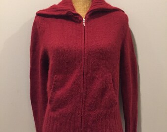 Red Angora Cardigan - Etsy