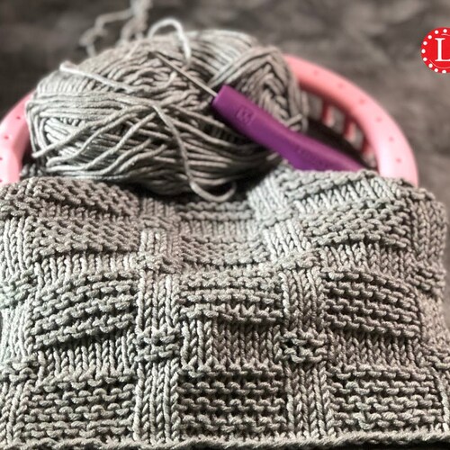 Loom Knitting PATTERNS : the Blocks Stitch Pattern Flat and in | Etsy