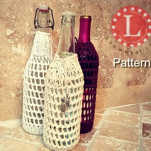 Loom Knitting Pattern Wine Bottle Mesh Sleeve Cover Water | Etsy