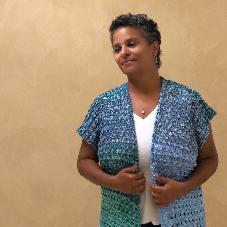Loom Knitting Cardigan Vest Pattern | Lacy Stitch, Video Tutorial ...
