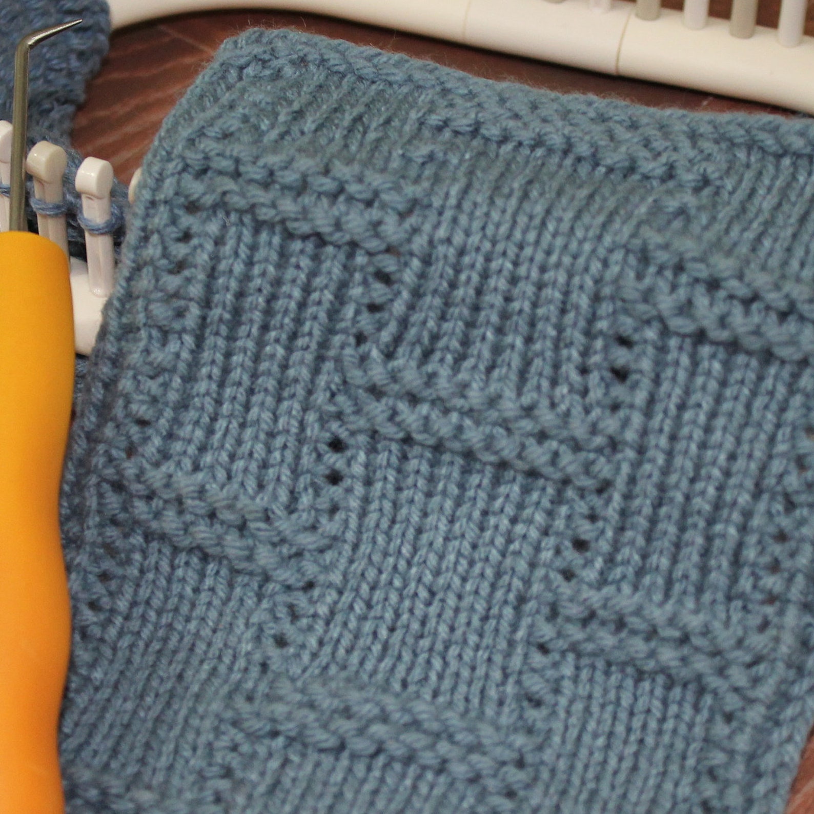 Loom Knitting Patterns Textured Tiles Stitch With Video Tutorial - Etsy