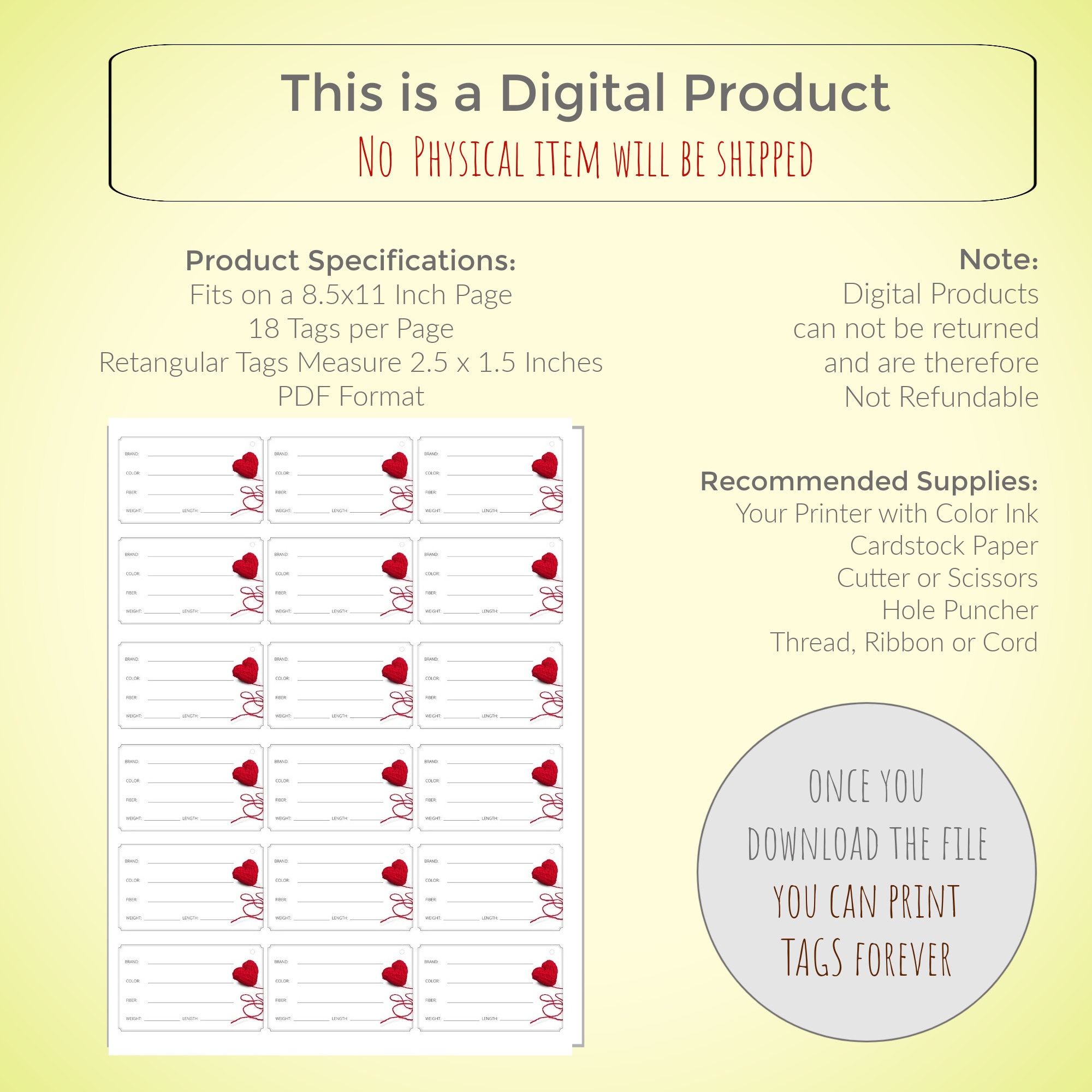 Small Scrap Yarn Stash Printable Labels Tags Mini - Etsy