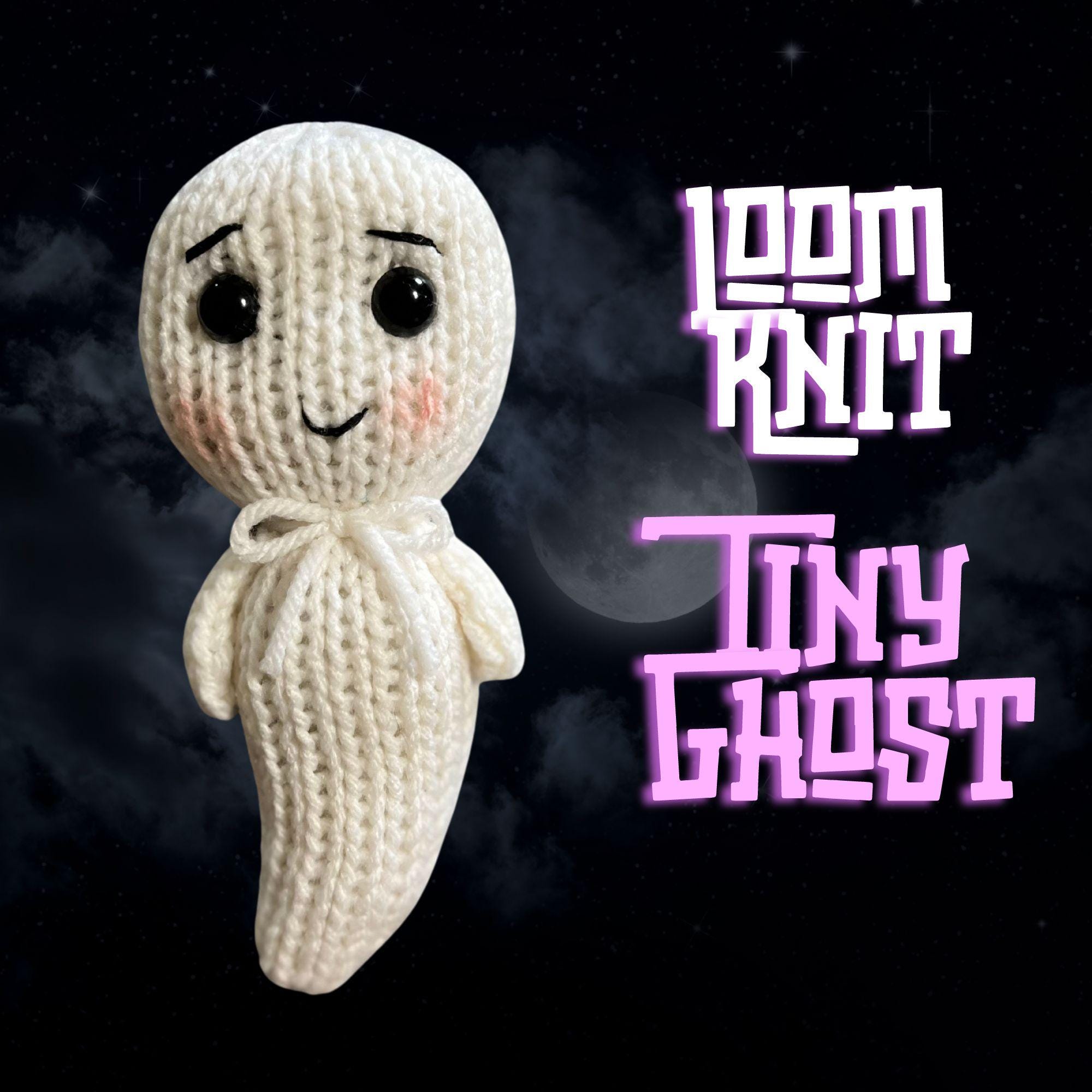 Loom Knitting Tiny Ghost Pattern for 24 Peg Round Loom With Video ...