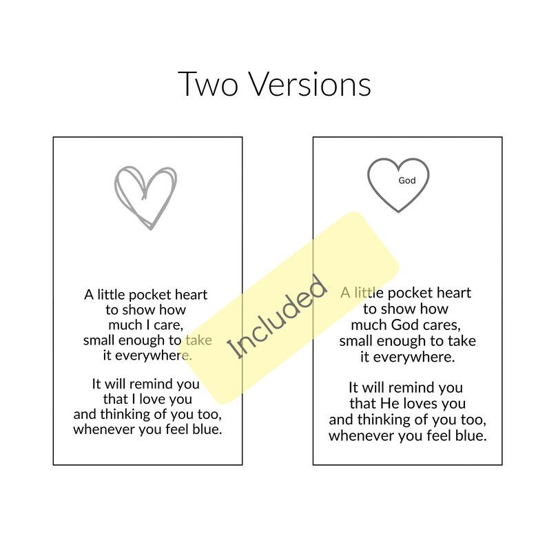 Pocket Heart Hugs Project Tags 2 Versions Printable Labels / - Etsy