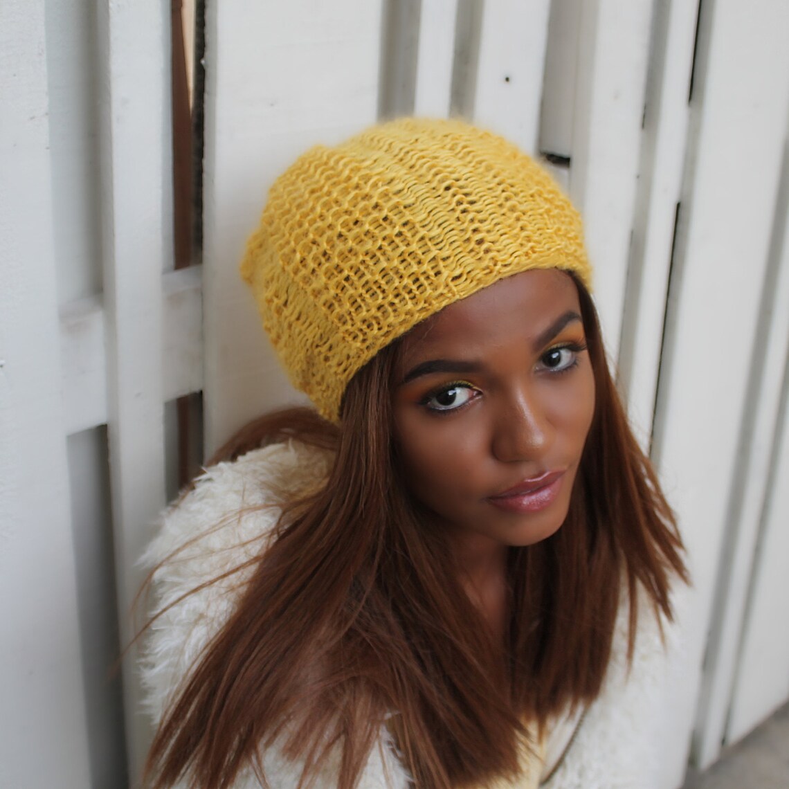 Loom Knitting Patterns Hat Waffle Rib Stitch Slouchy With - Etsy
