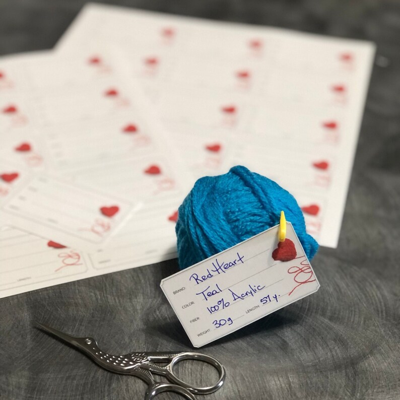 Small Scrap Yarn Stash Printable Labels Tags Mini - Etsy