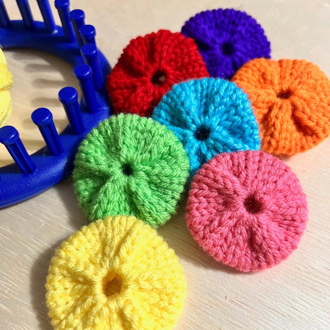 Loom Knit Pattern (video Tutorial) Quilt Yo Yo Circles and Hexagon ...