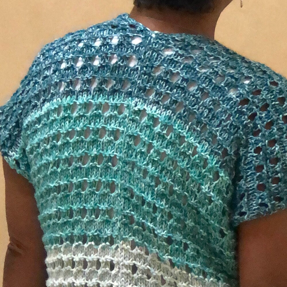 Loom Knitting Pattern Sweater Cardigan Vest W Lacy Stitch - Includes ...