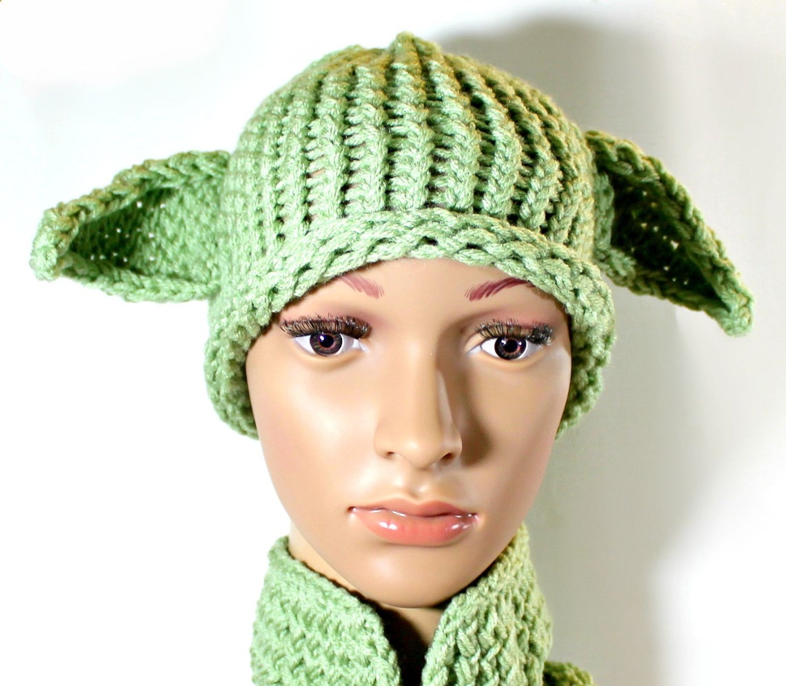 Loom Knit Star Wars Yoda Beanie Hat and Cowl Patterns With | Etsy