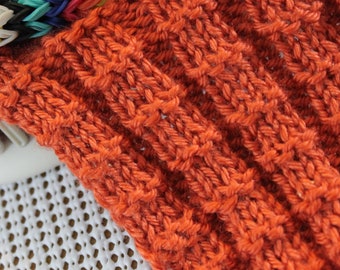 Loom Knitting Stitch PATTERN : the Large Double Eyelet Rib Stitch With ...