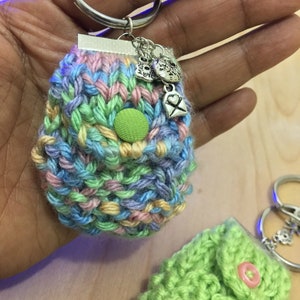 Loom Knitting 3 PATTERNS Mini Purse Key Chain / Lipstick Cozy / Bag Key ...