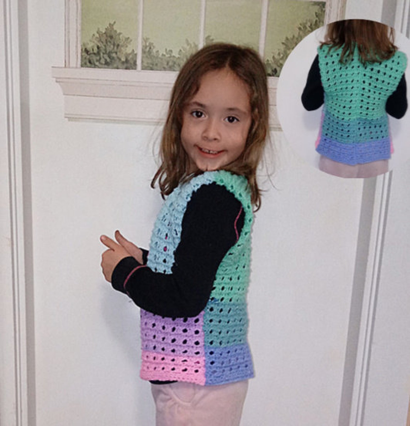 Loom Knitting Pattern Sweater Cardigan Vest W Lacy Stitch - Includes ...