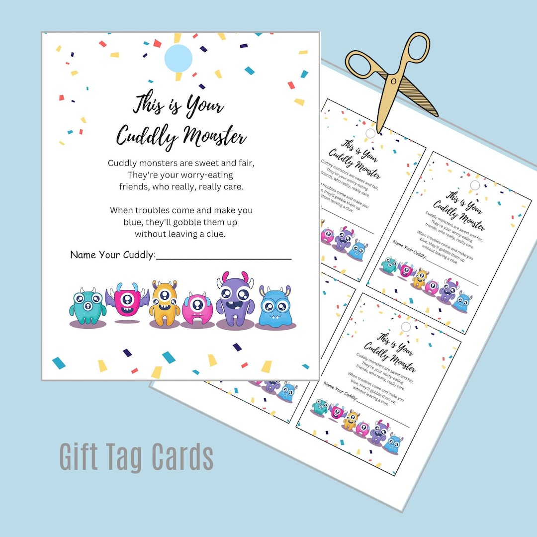 Cuddly Monster Poem Project Cards - No Pattern | 4 Fun Post Cards 4x5 ...