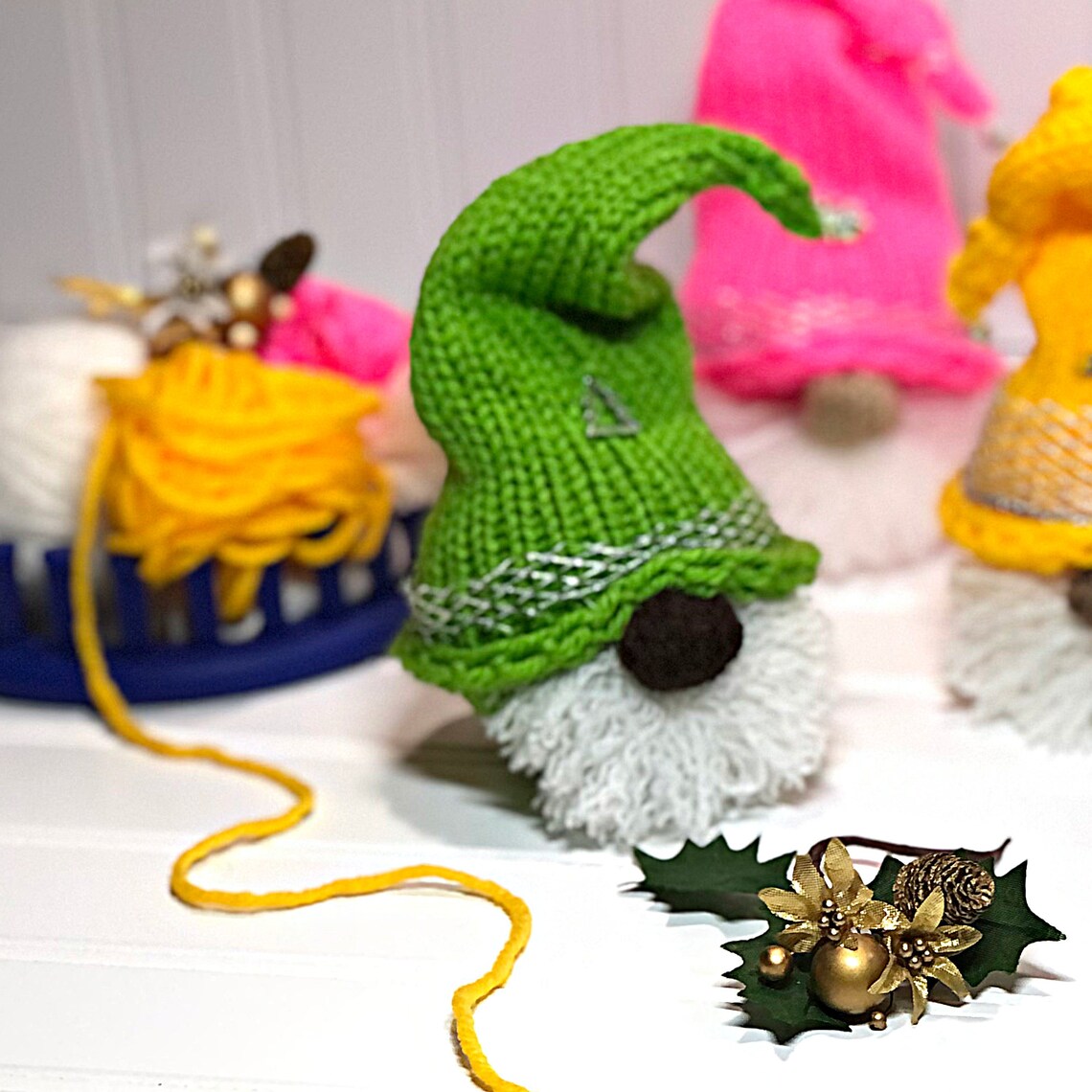 Loom Knitting Patterns Gnome Elf Christmas Ornament With Step by Step ...