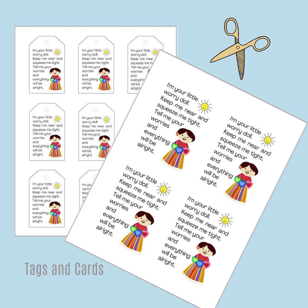 Worry Doll Poem Project Cards & Tags Only - No Pattern | 2 Sizes ...