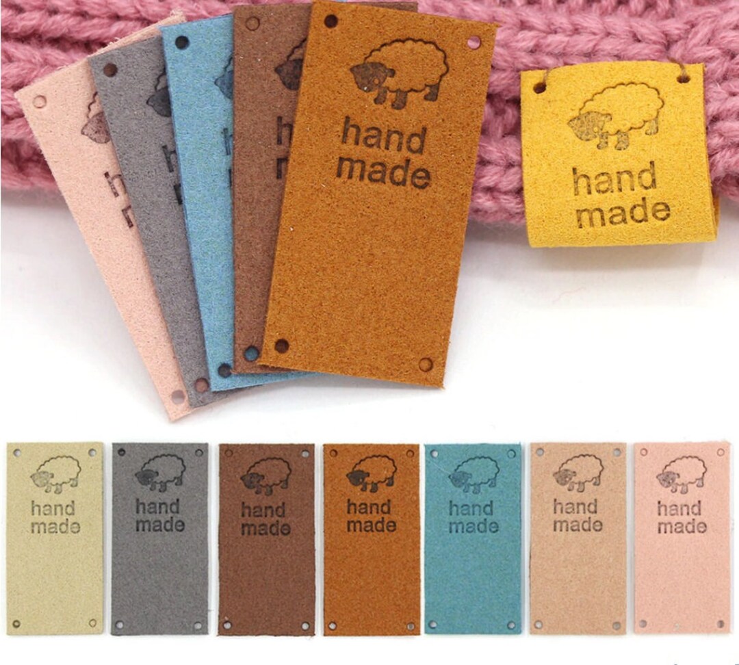 20 Sheep Handmade Labels Tags Sewing Beige Tan Brown Yellow Blue Pink ...