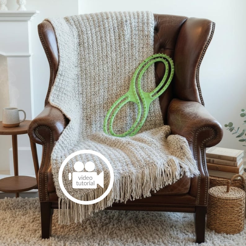 Knitting Loom Pattern (with Video Tutorial) Blanket | Waffle Stitch ...