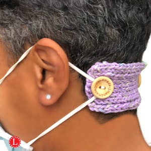 FREE Loom Knitting Pattern Face Mask Extender PPE for Sore Ears ...