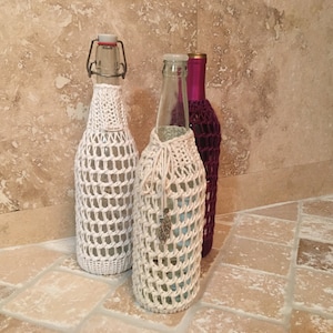 Loom Knitting Pattern Wine Bottle Mesh Sleeve Cover | Water Bottle ...
