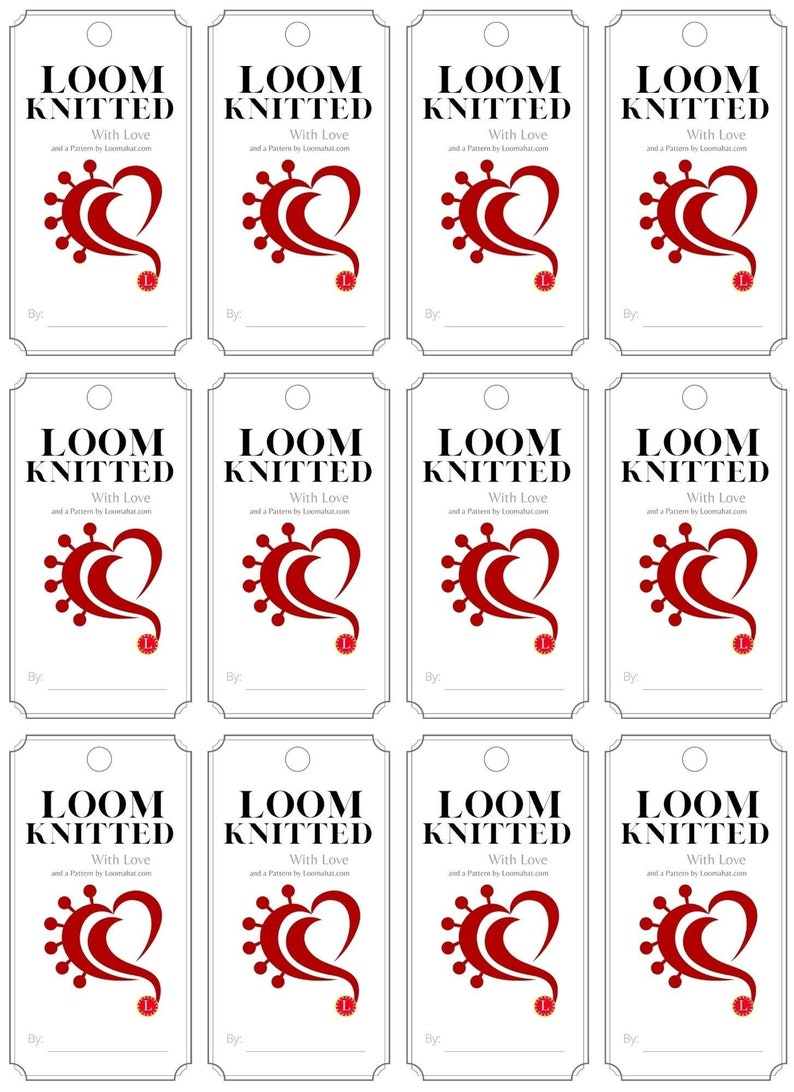 FREE Loomahat Patterns Made With Love Printable Label Tags | Etsy