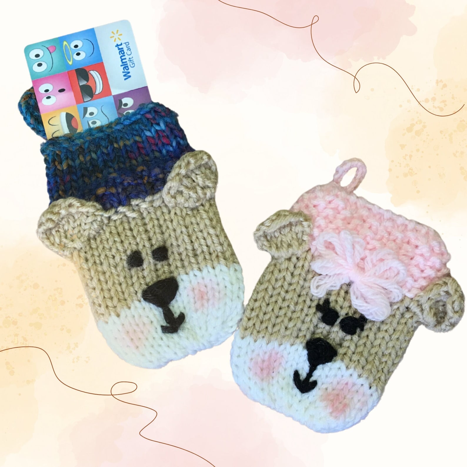 5 Loom Knitting PATTERNS Gift Card Holders Teddy Bears / - Etsy