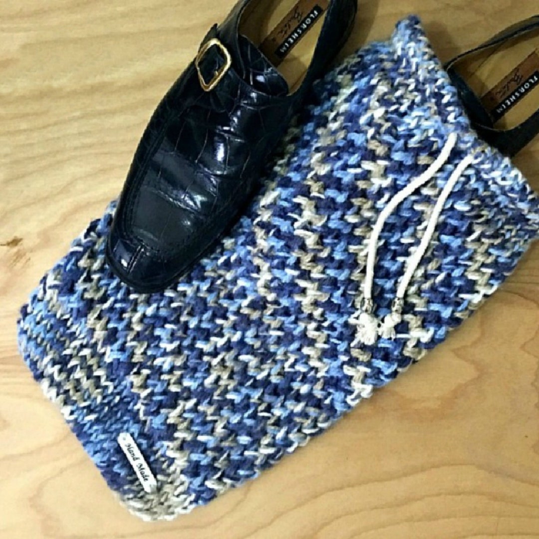 Loom Knitting Patterns Travel Shoe Bag Sack Purse Tote - Includes Link ...