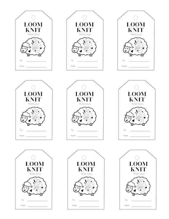 9 Loom Knit Project Tags Printable Made With Love Labels for - Etsy