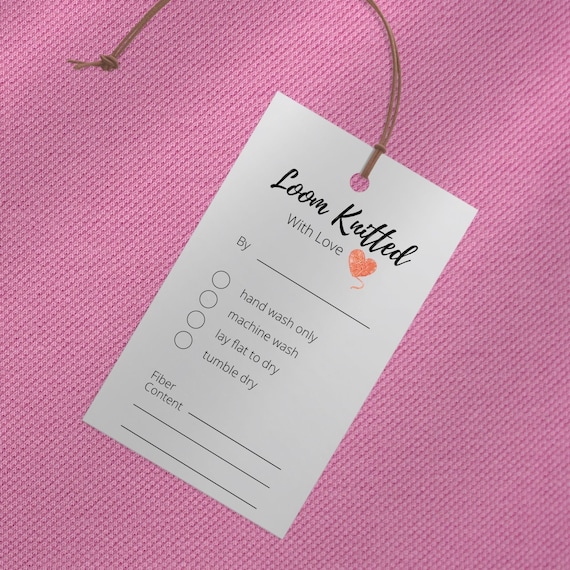 Loom Knitting Pattern Care Labels Printable Made With Love - Etsy