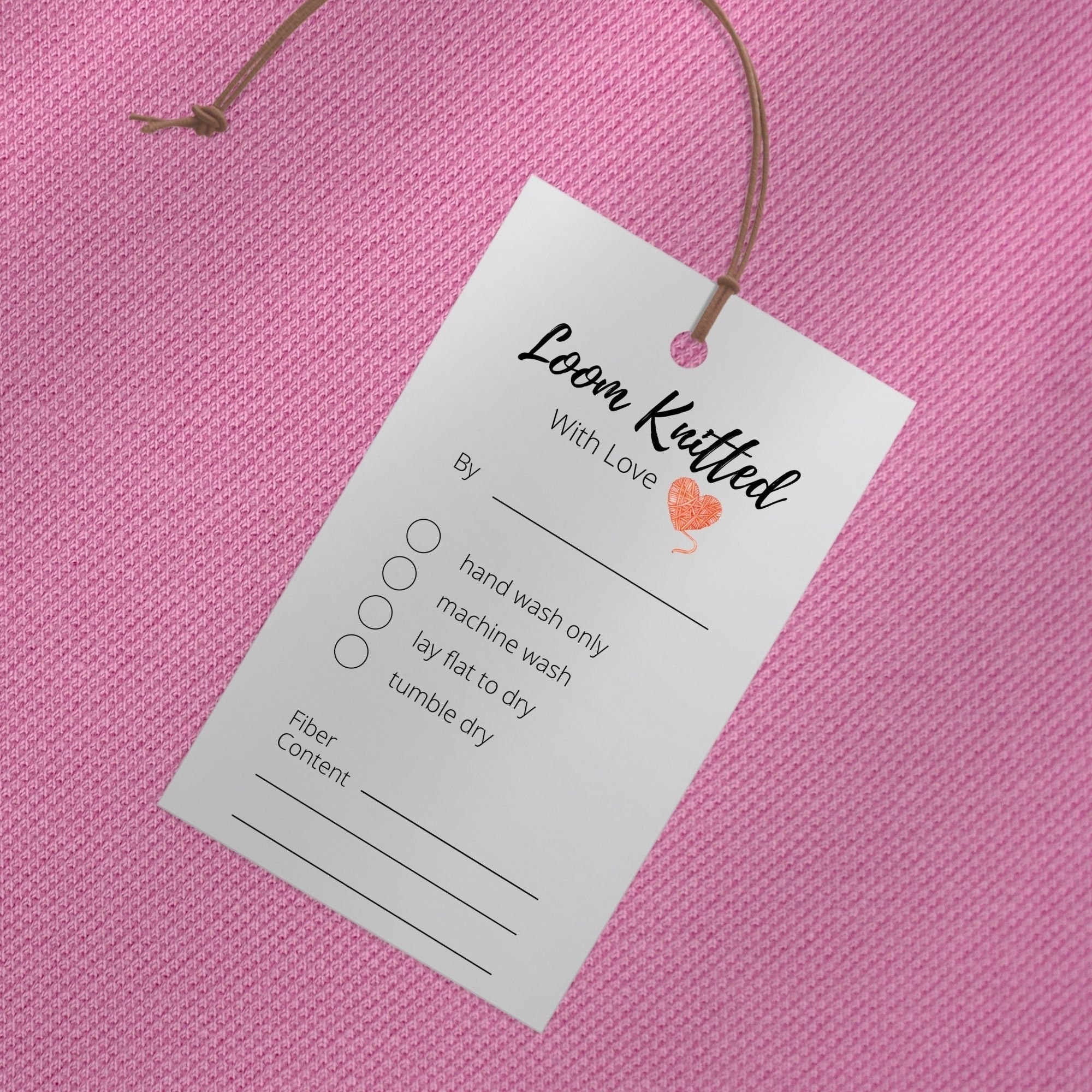 Loom Knitting Pattern Care Labels Printable Made With Love - Etsy