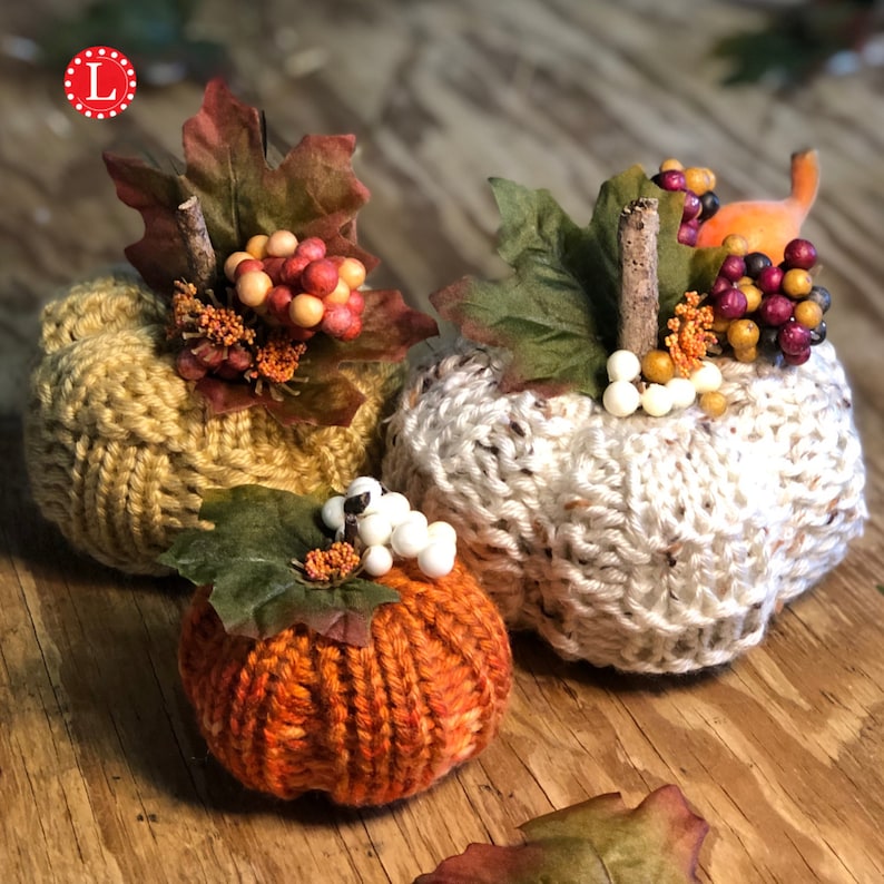 Loom Knitting PATTERN 3 Pumpkins With Step by Step Video | Etsy