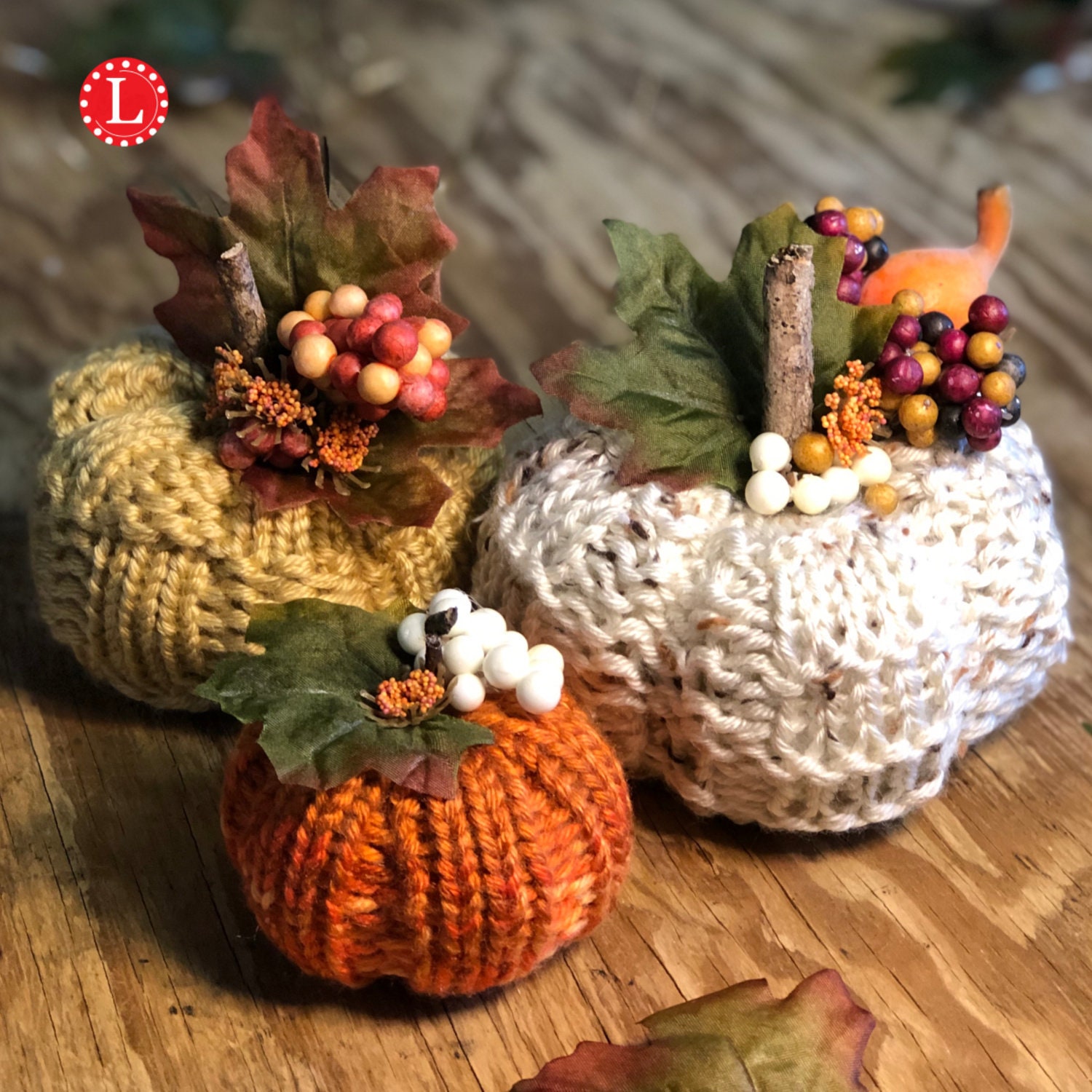 Loom Knitting PATTERN 3 Pumpkins With Step by Step Video | Etsy