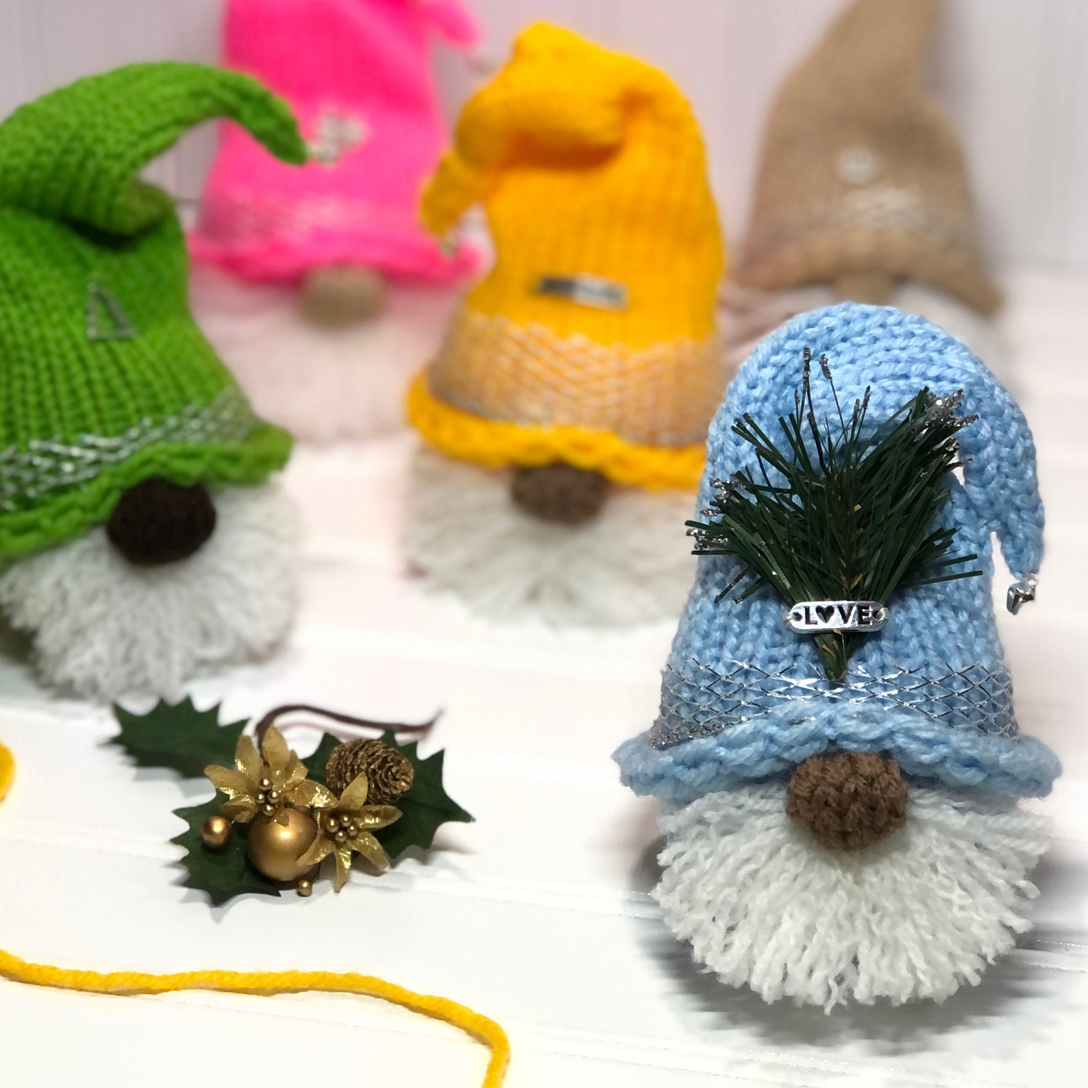Loom Knitting Patterns Gnome Elf Christmas Ornament With Step by Step ...