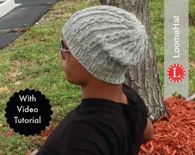 Loom Knit Brimless Hat Easy PATTERN Seed Stitch Beanie - Etsy