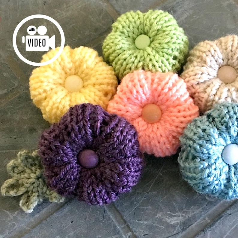 Loom Knitting PATTERNS for Flowers (with Video Tutorial) Rib Stitch ...