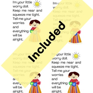 Worry Doll Poem Project Cards & Tags Only - No Pattern | 2 Sizes ...