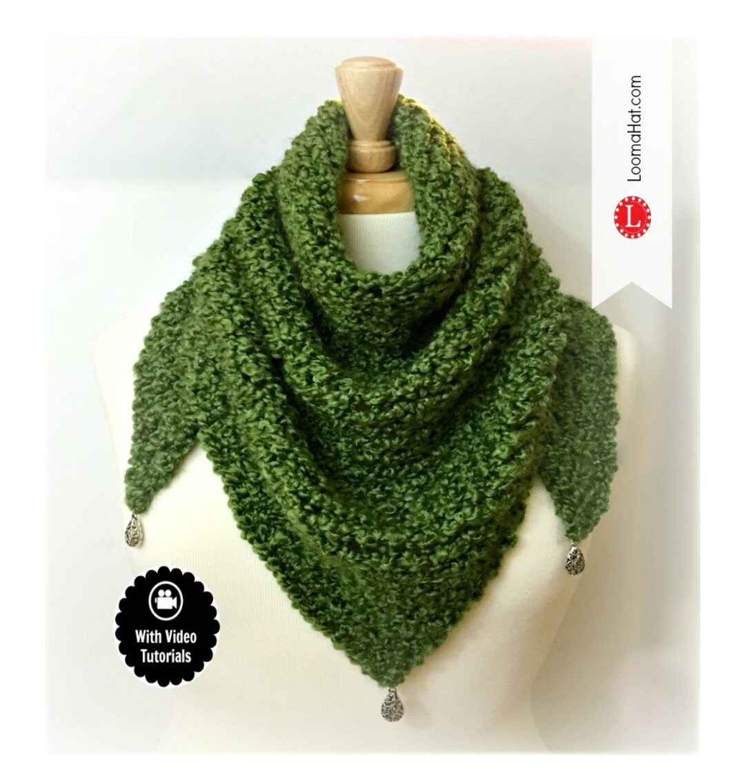 Loom Knitting Pattern Scarf Triangle Shawl Pattern EASY - Includes ...