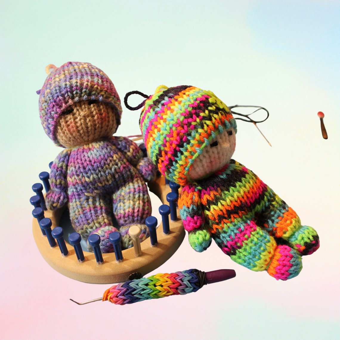 Loom Knit (with Video Tutorial) PATTERNS Toys Doll Amigurumi Original ...