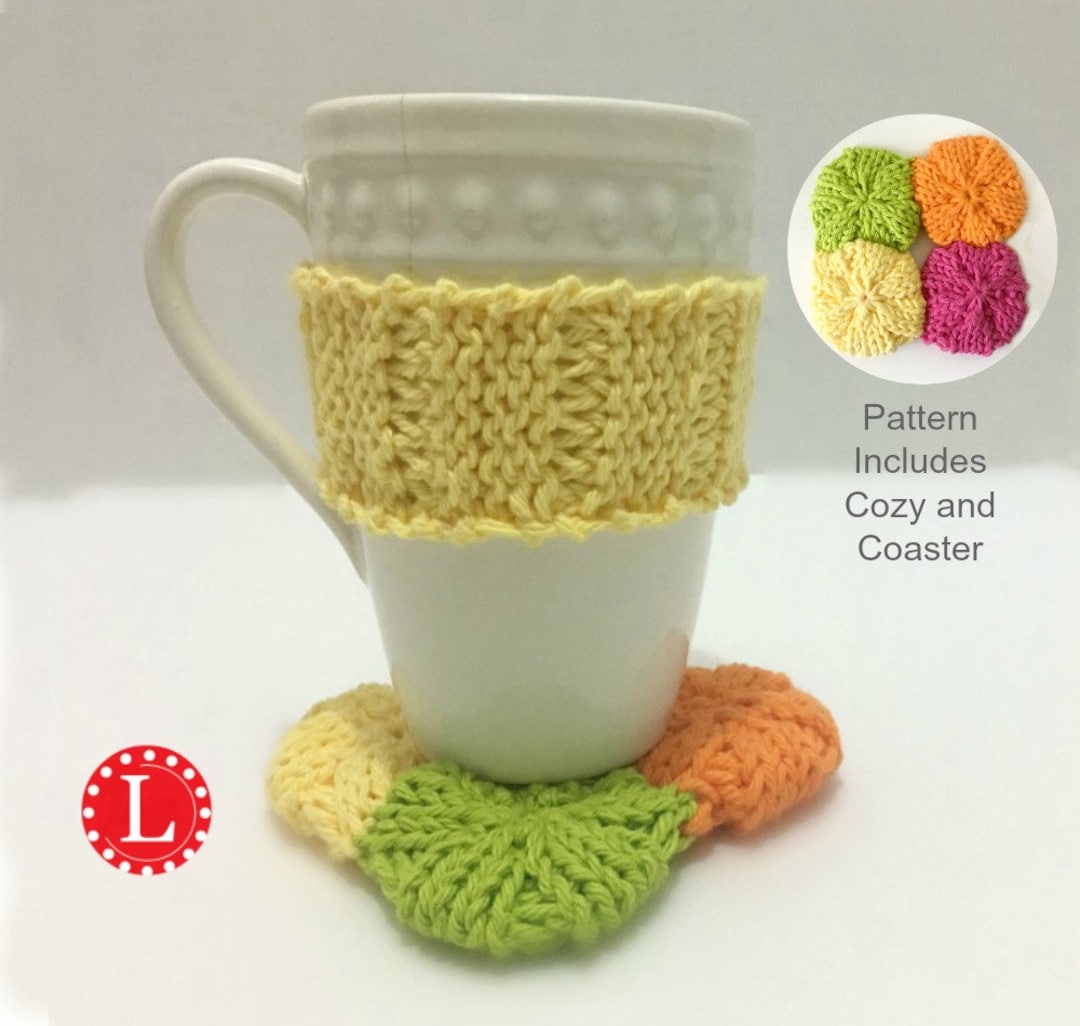 Loom Knitting Cup Cozy and Coaster Pattern EASY - Includes Video ...