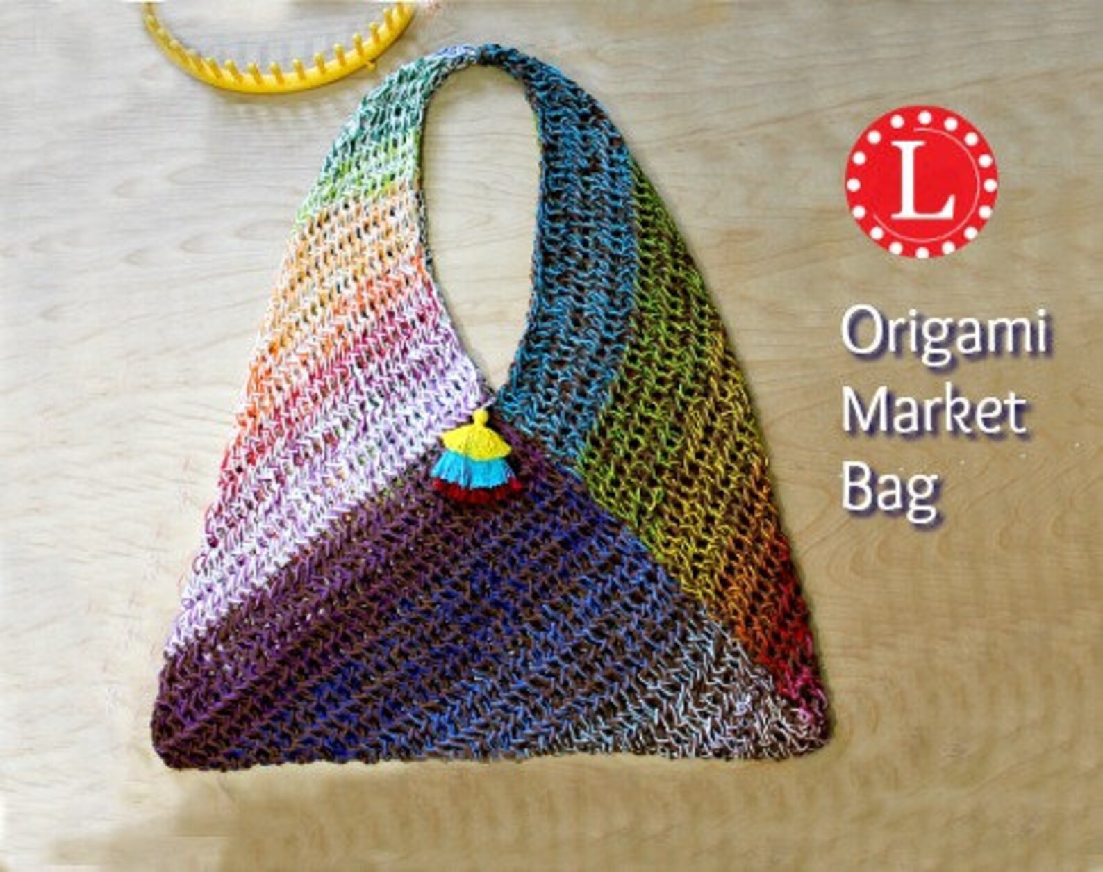 Loom Knitting PATTERN Origami Bag Purse Tote - Includes Video Tutorial ...