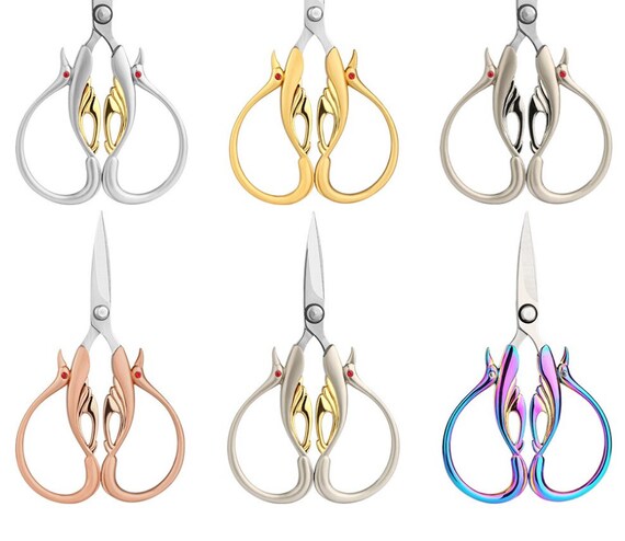 Vintage Style Two-tone Swan Scissors Embroidery Cross Stitch | Etsy