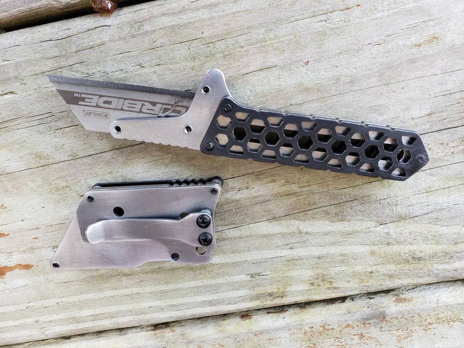 Utility Knife Black Oxide Fixed Blade Razor Unique Custom | Etsy