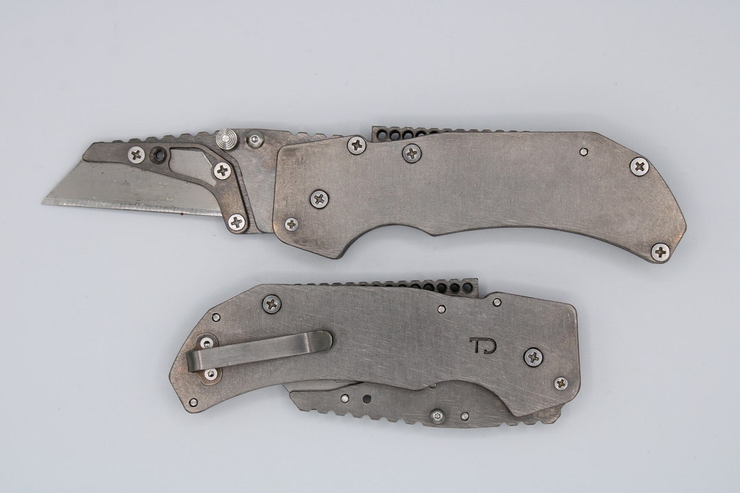 Teale Designs Tools XL Titanium Utility Folder Slim Flush Hardware Raw ...