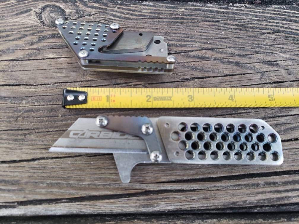 Utility Knife Fixed Blade Razor Unique Custom Stainless Steel | Etsy
