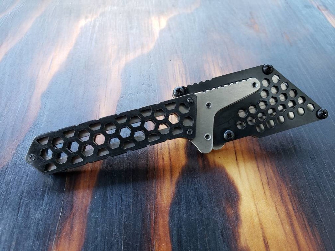 Utility Knife Black Oxide Fixed Blade Razor Unique Custom Stainless ...