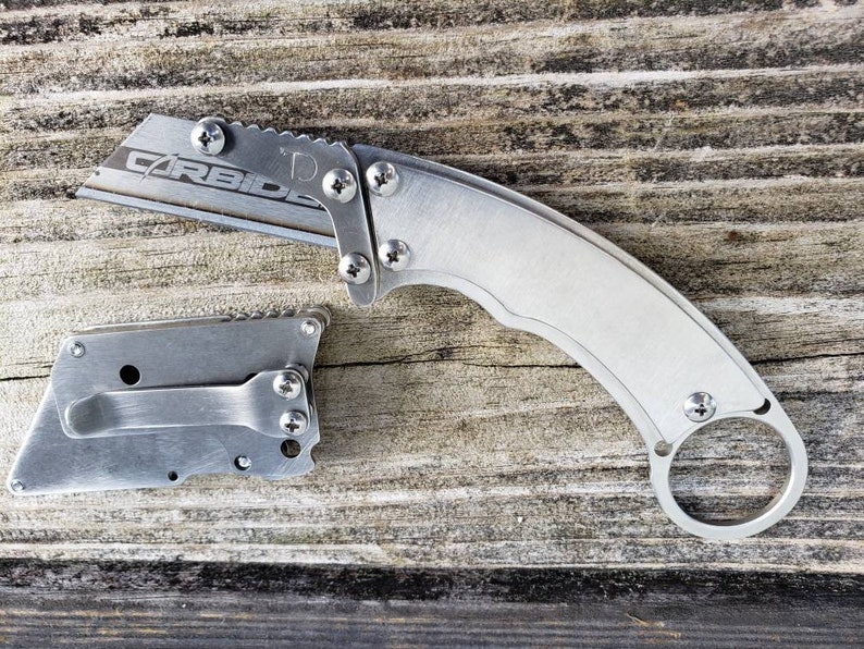 Karambit Utility Knife Fixed Blade Razor Unique Custom - Etsy