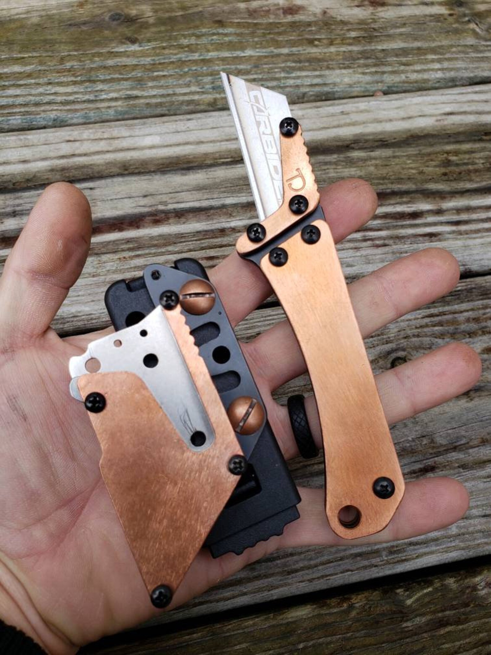 Copper Scales Utility Knife Fixed Blade Razor Unique Stainless - Etsy