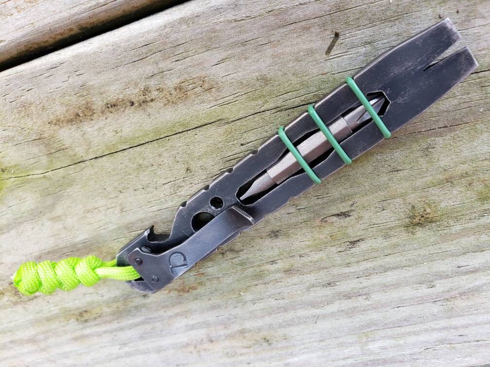 Pry Bar Bottle Opener Multitool Stainless Steel Black Oxide | Etsy