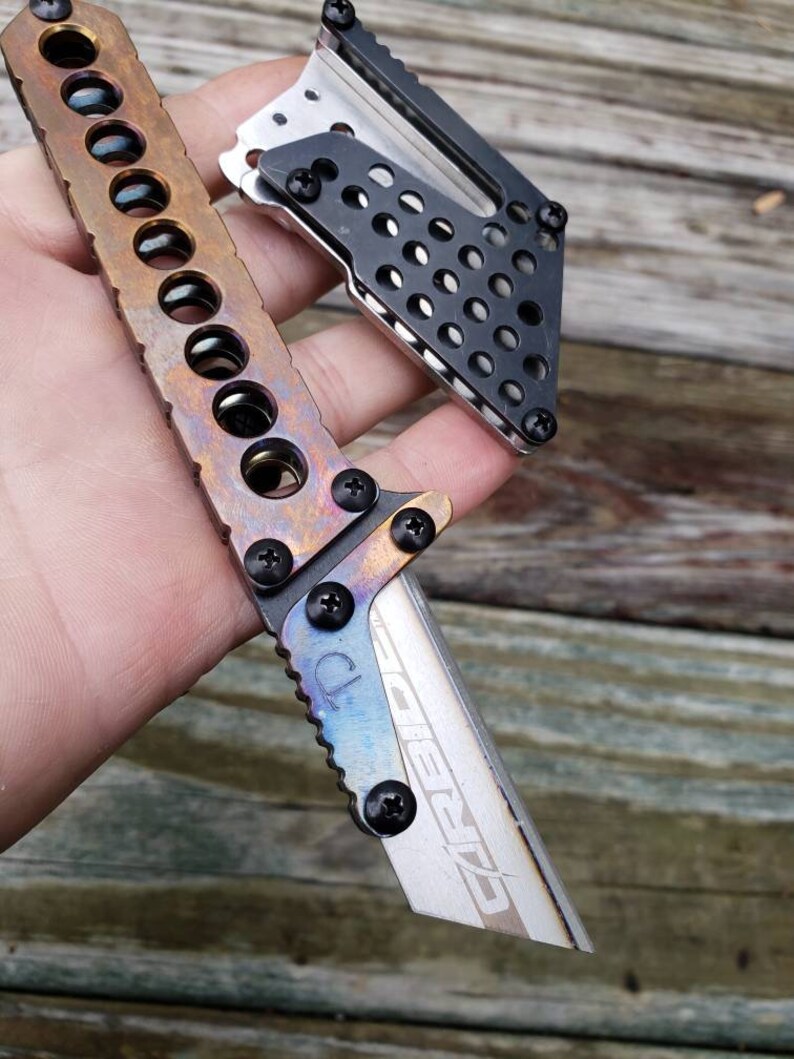 Utility Knife Black Oxide Fixed Blade Razor Unique Custom - Etsy