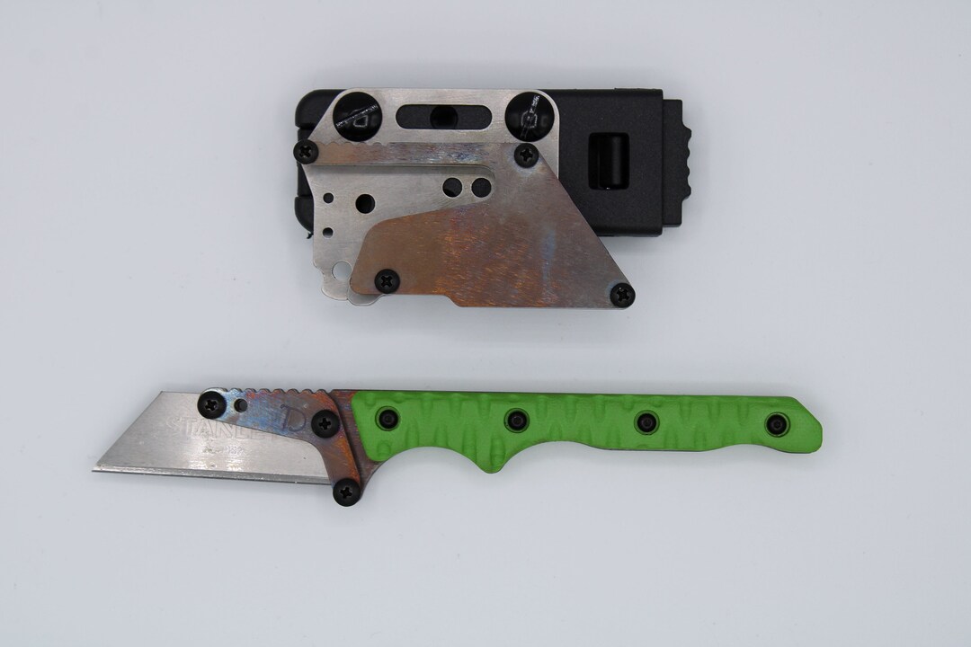 TD Tools Slim Fixed Utility Knife Anso Green G10 Flamed - Etsy