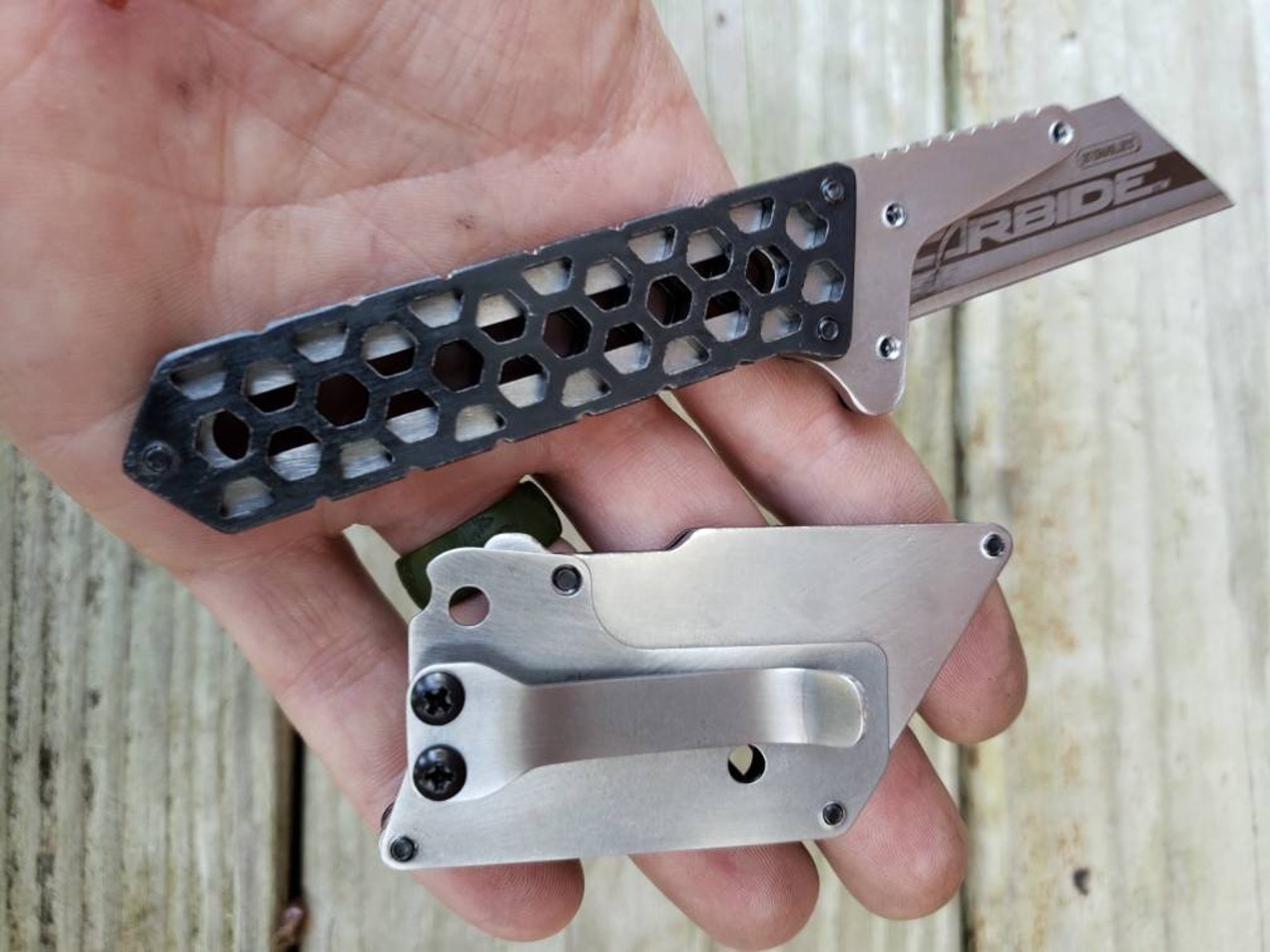 Utility Knife Black Oxide Fixed Blade Razor Unique Custom - Etsy